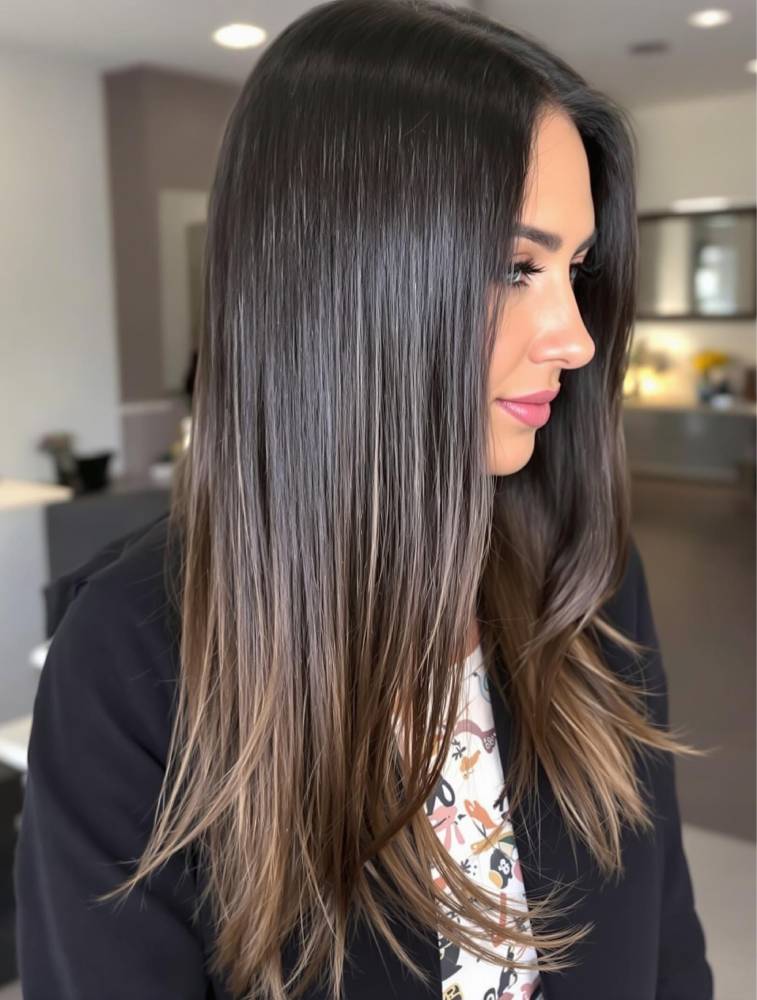 Voici pourquoi le balayage miel sur cheveux noirs cartonne chez les ...